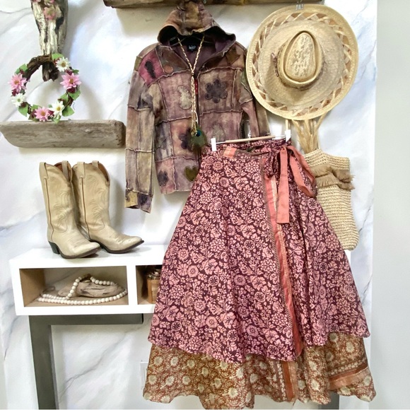 Skirts | Silk Changeable Boho Wrap Around Gypsy Vibe Skirt | Poshmark